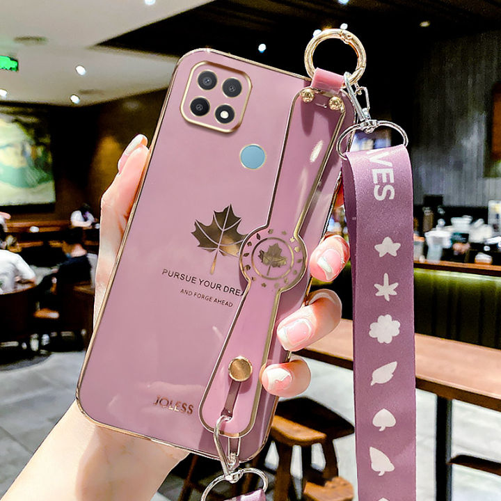 YBD Wristband Maple leaf pattern Phone Case For Vivo Y15S Y15A Y01 ...