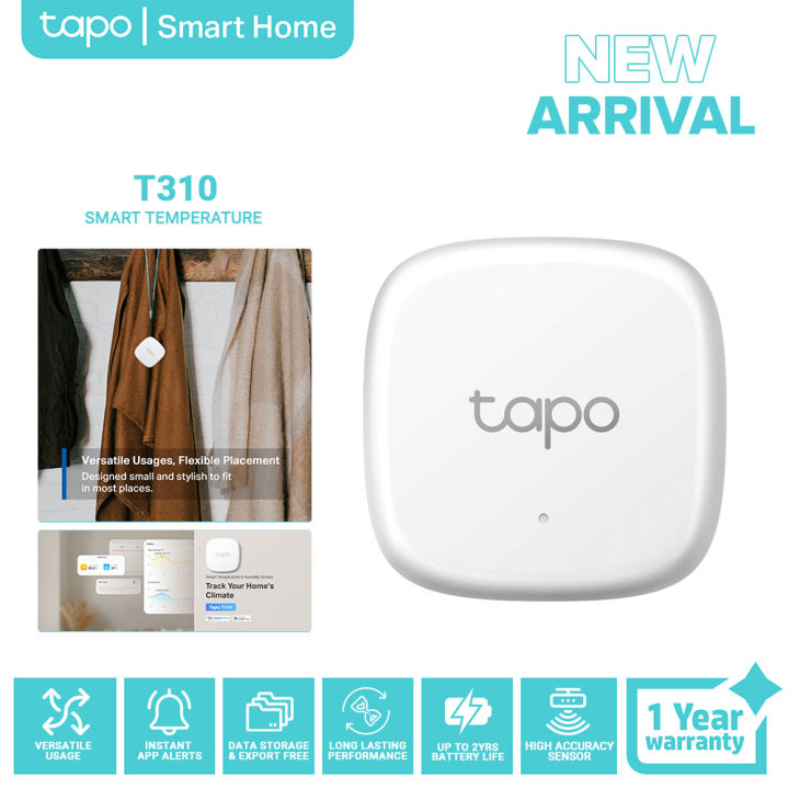TP-Link Tapo T310 Smart Temperature & Humidity Sensor Monitor with App ...