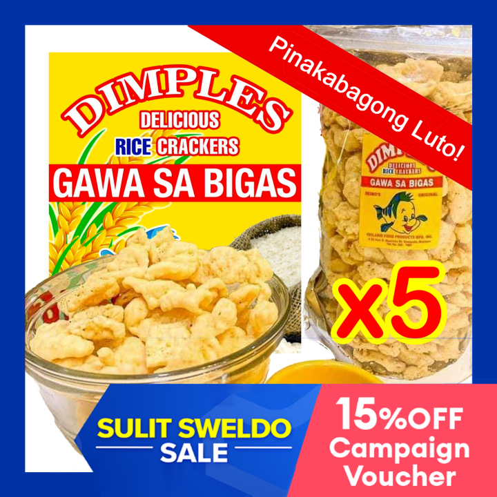 5 packs Dimples RICE CRACKERS SNACKS Gawa sa Bigas Dimple Want Japan ...