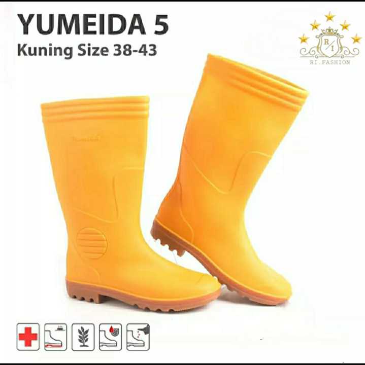 BISA COD - Sepatu Boot AP Tinggi AP Ando SAFETY New Era 9507 Kuning APD ...
