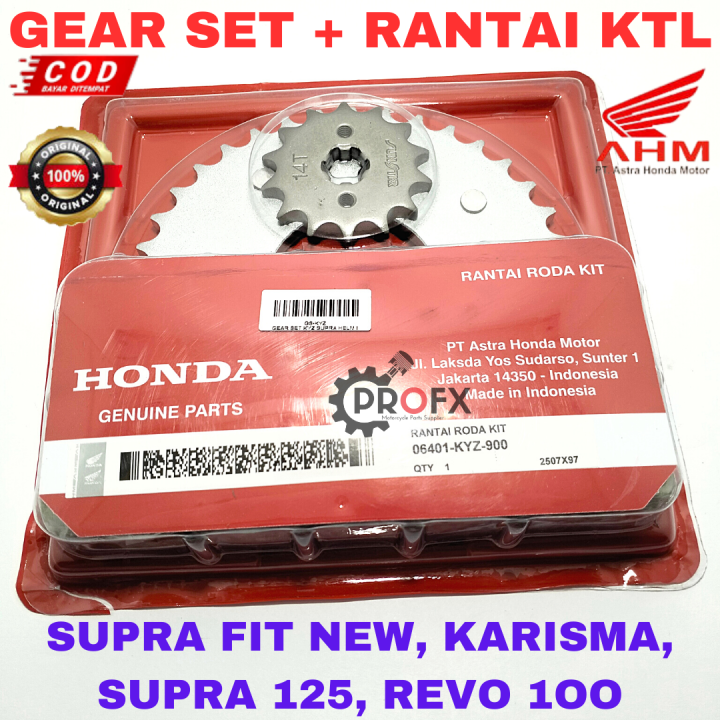GEAR RANTAI SET SUPRA FIT NEW SUPRA X 125 KARISMA REVO OLD HONDA KTL ...