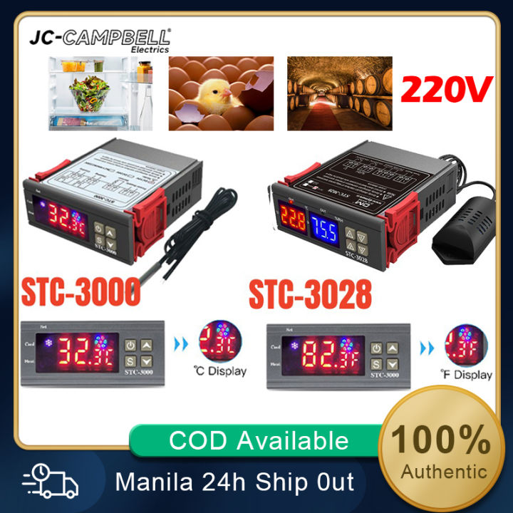 STC-3028 STC 3008 Incubator Set AC 220V LED Digital Temperature Controller Thermostat Sensor ...