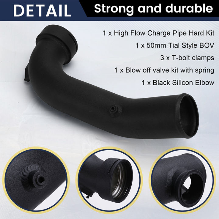 (UTVR) 50MM BOV Air Intake Turbo Charge Hard Pipe Kit for N54 E88 E90 ...