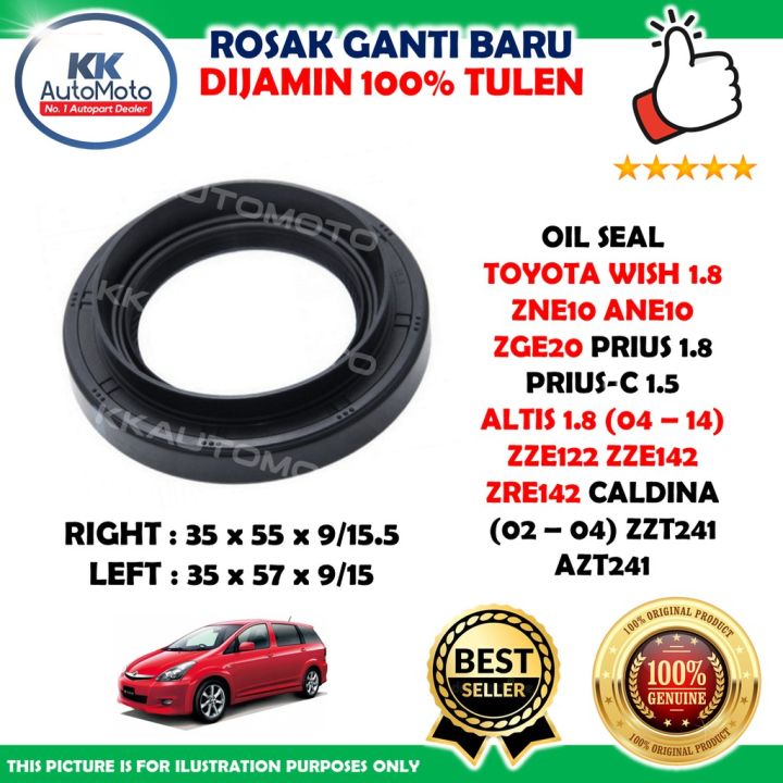 Drive Shaft Oil Seal - Toyota Wish ZNE10 ANE10 Prius 1.8 Prius-C Altis ...