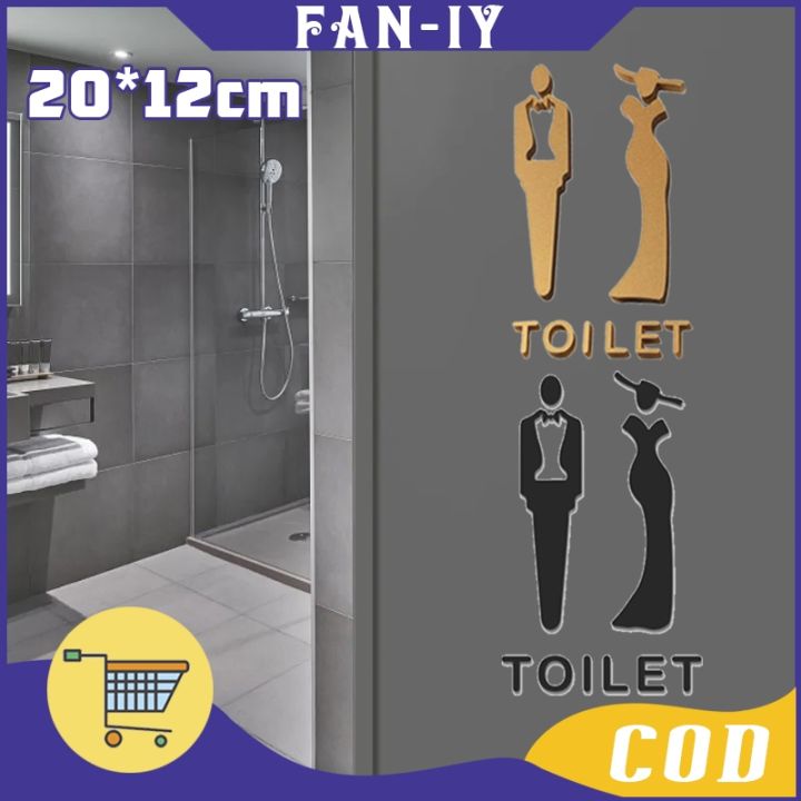 Sign Toilet Aesthetic Acrylic Logo Toilet Pria Wanita Toilet Signage ...
