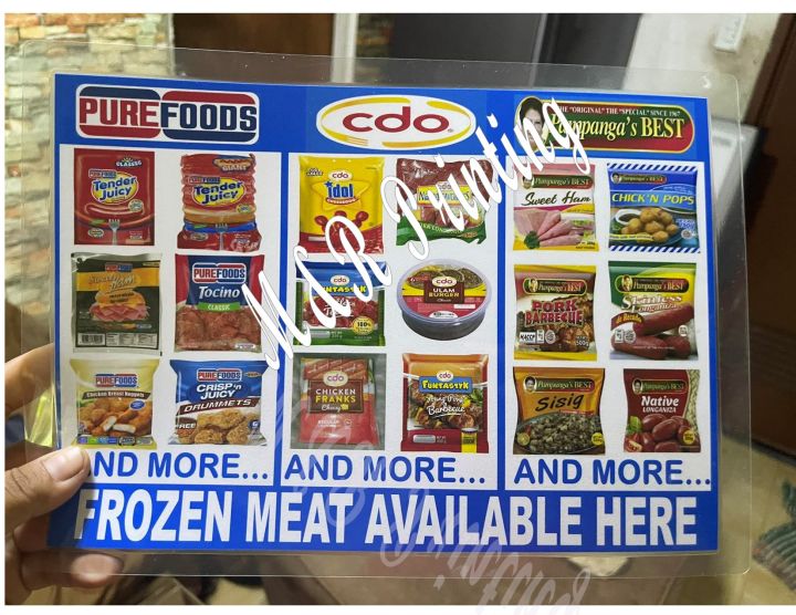 FROZEN MEAT with pictures LAMINATED/PVC-PET a4 SIZE (MSG US IF YOU ...