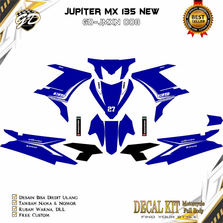 Decal Jupiter MX 135 New Full Body Stiker Jupiter MX 135 New Full Body ...