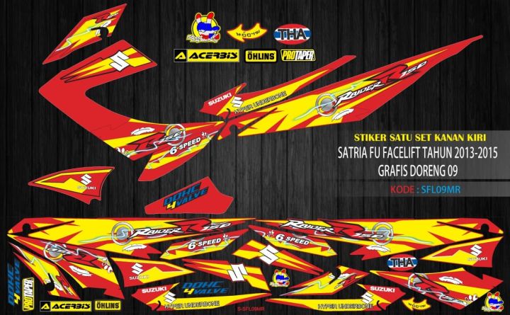 STIKER STRIPING DECAL SATRIA FU FACELIFT TH 2013-2015 GRAFIS DORENG 09 ...