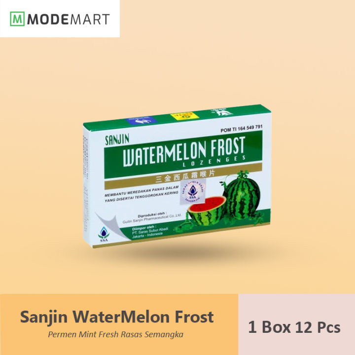 Sanjin Watermelon Frost Lozenges 12 Pcs ( Obat Herbal Cina ) | Lazada ...