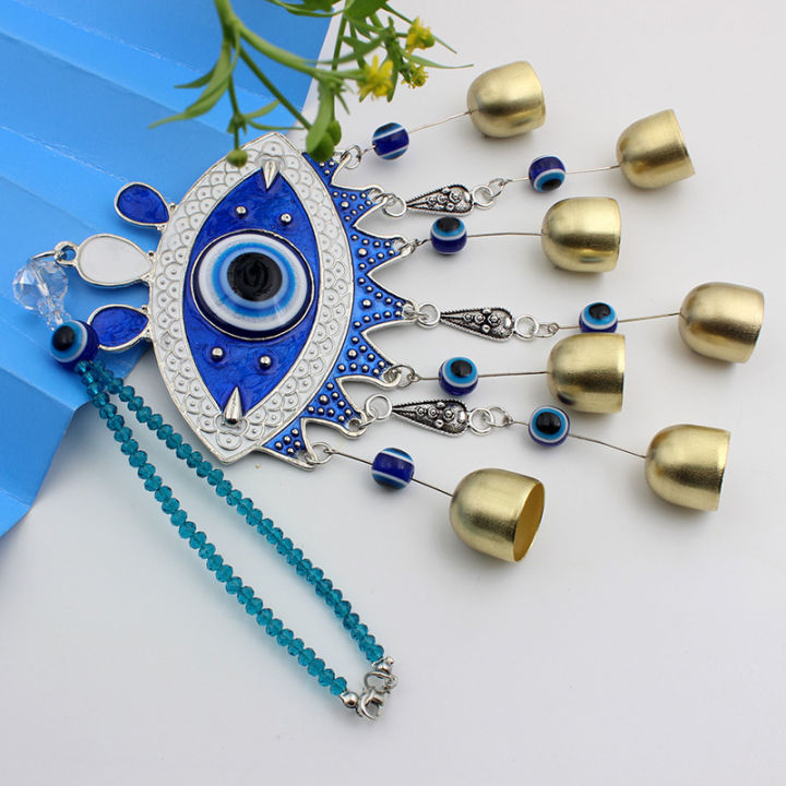 JASONGO123 Blue Evil Eye Wall Hanging Metal Wind Chimes Bells ...