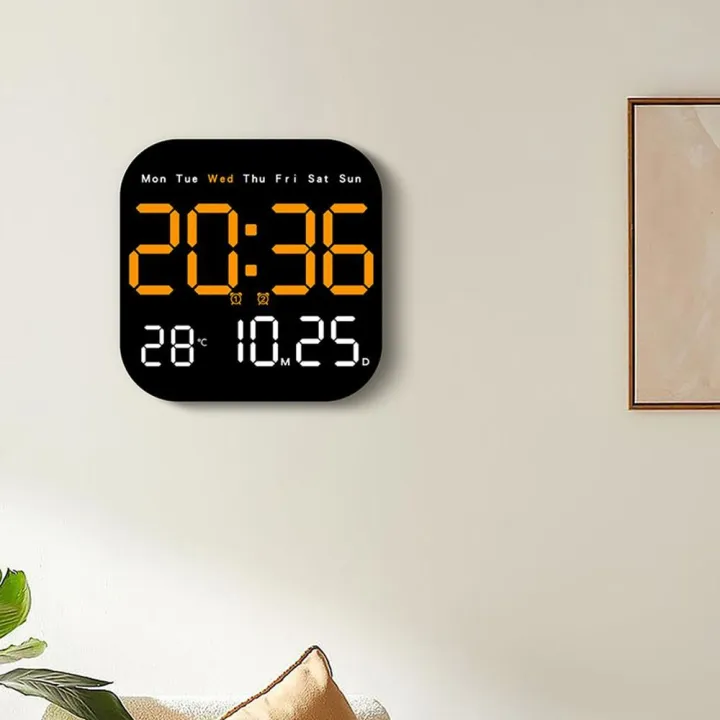KOI WATCHES Wall-mounted Electronic Wall Clock Multi-functional Temperature Display Table Clock ...