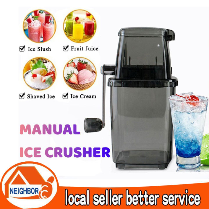 Portable Manual Ice Crusher Hand Shaved Ice Maker Ice Cube Cutter
