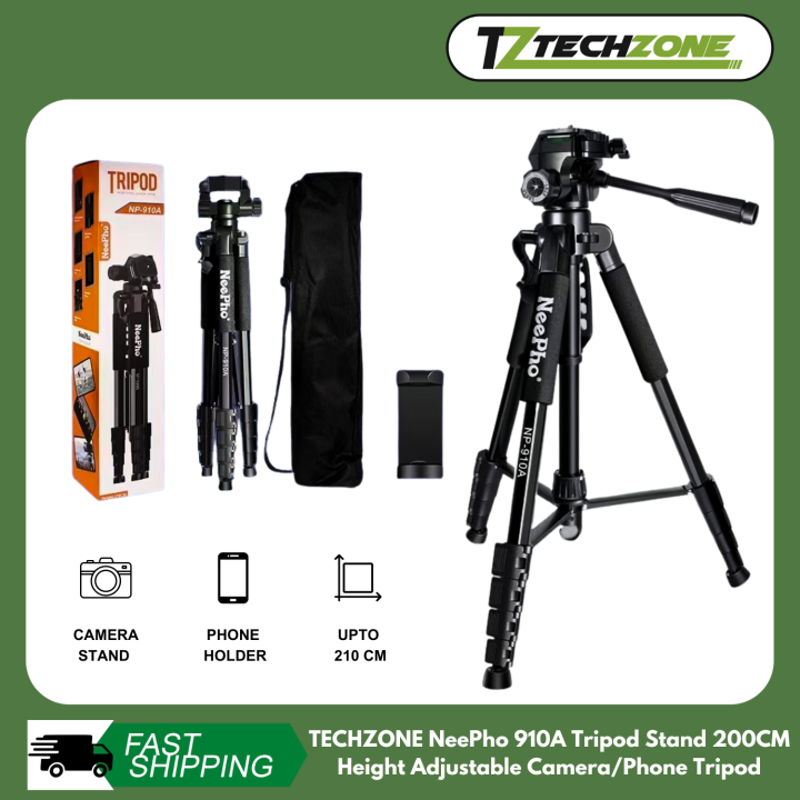 TECHZONE NeePho 910A Tripod Stand 210cm Reteactable Height Adjustable ...