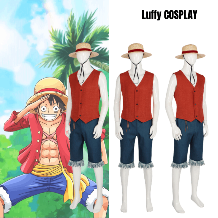 Piece Luffy One Reallife Movie Cosplay Costume Outfits Halloween Play ...