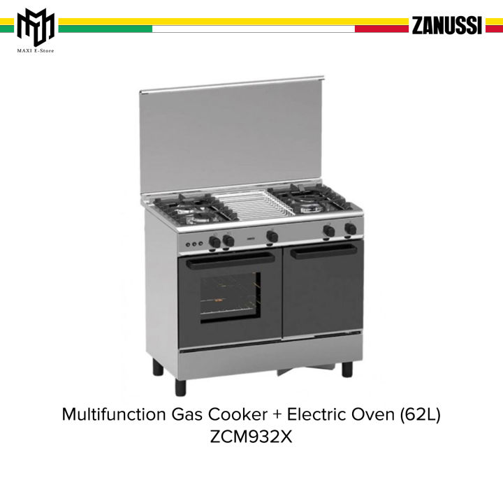 Zanussi ZCM932X Free Standing 3 Gas Burner Multifunction Gas Cooker ...