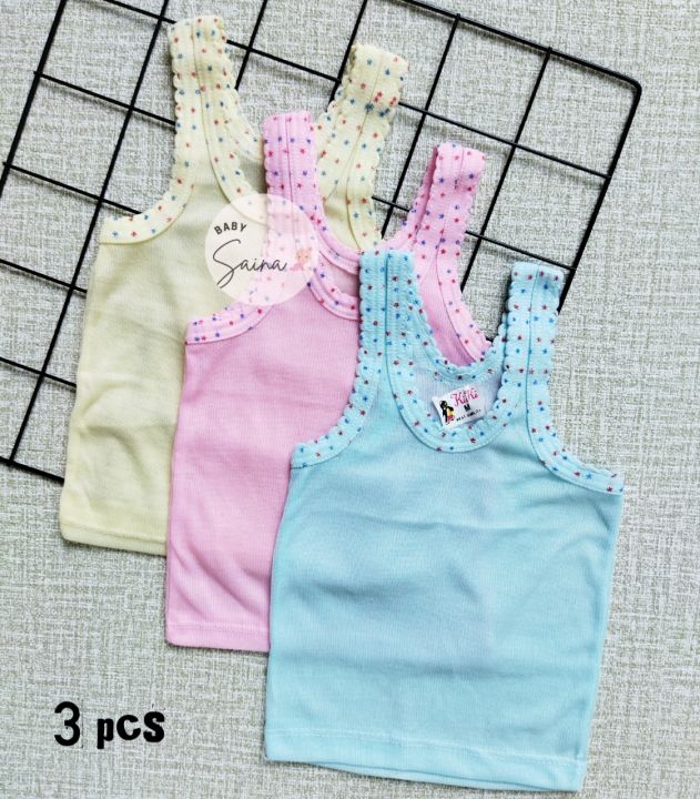 3 pcs Singlet bayi WARNA POLOS BINTIK ukuran S / M / L / XL ... 3 pcs Singlet bayi WARNA POLOS BINTIK ukuran S / M / L / XL ...