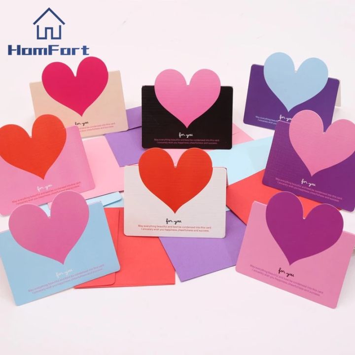Mixed Color Love Heart Shape Greeting Card Valentine's Day Gift Card ...