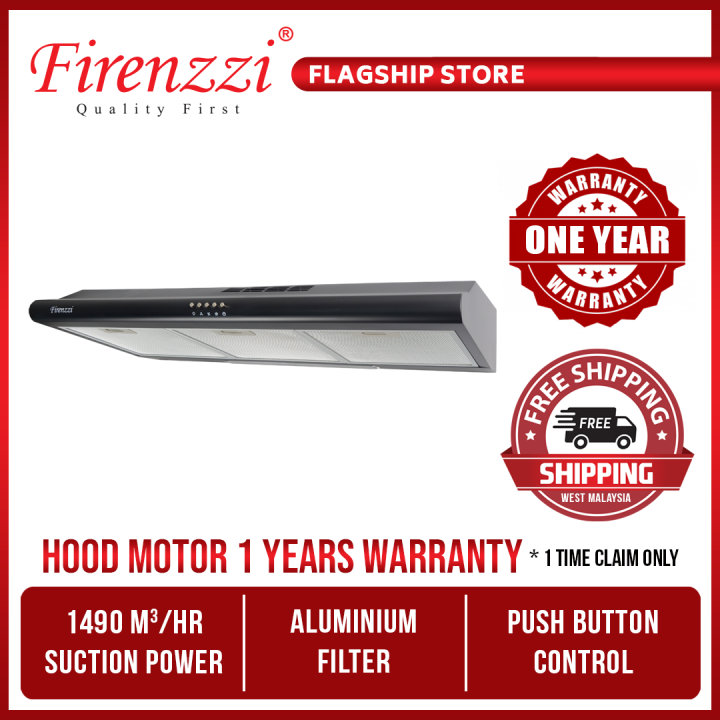 Firenzzi FH-902 XP/BK Black Slim Cooker Hood (With Bubble Wrapping ...