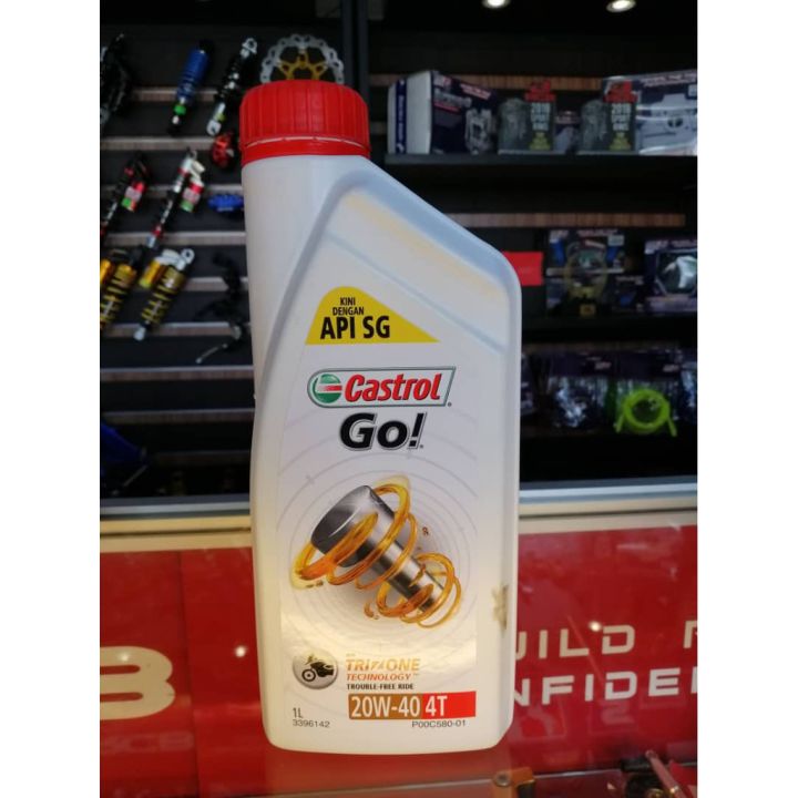 Castrol GO Engine Oil 4T 20W40 (100% Original) 1 litre [ BOTOL PUTIH ...
