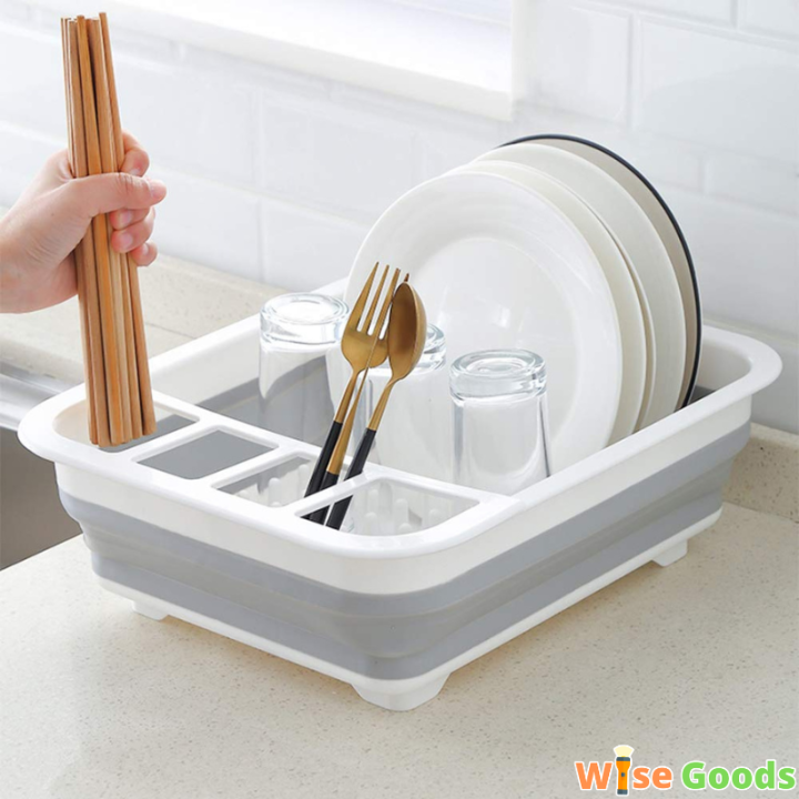 Collapsible Dish Drying Rack - Space Saving Folding Dish and Cutlery ...