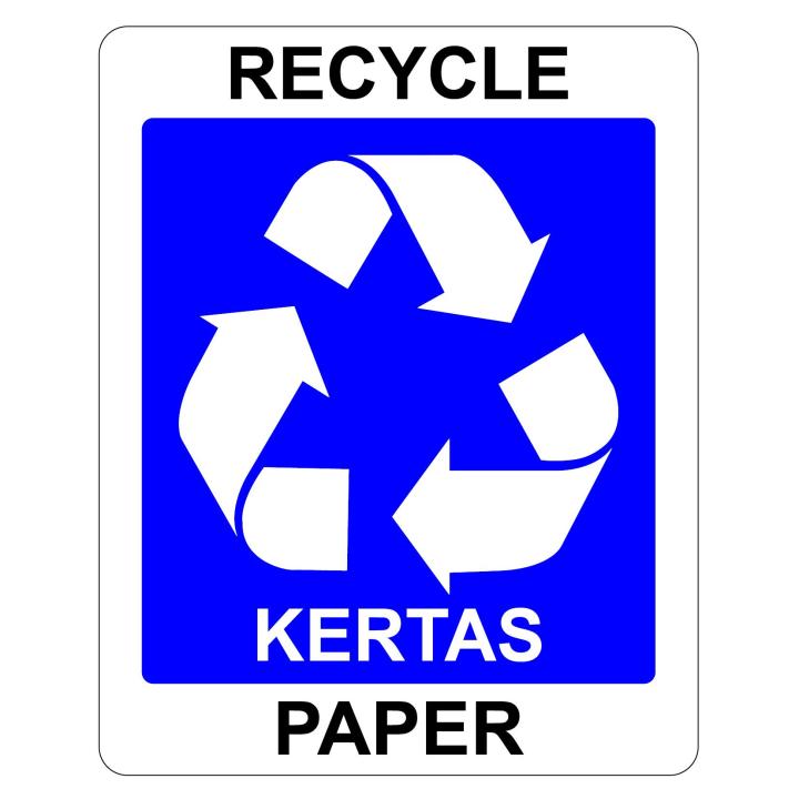 RECYCLE PAPER / KERTAS SIGN STICKER 175X218MM. WE ACCEPT CUSTOM-MAKE ...