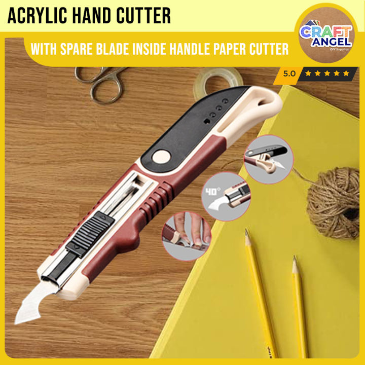 Acrylic Hand Cutter with Spare Blade Inside Handle Paper Cutter | Lazada PH