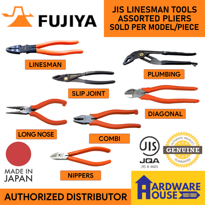 MADE IN JAPAN ORIGINAL Assorted Pliers Sold Per 1PC Linesman Combination Diagonal Long Nose End ...