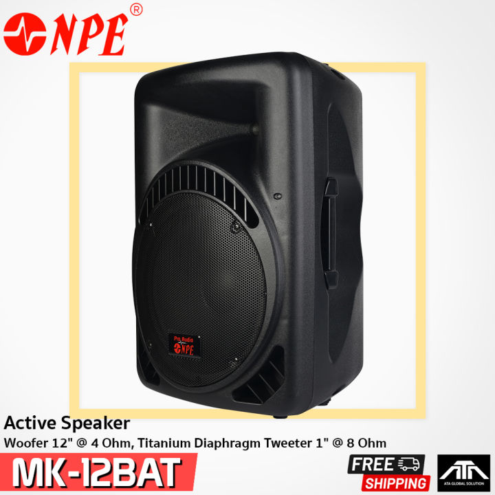 (ออกใบกำกับภาษีได้) ตู้ลำโพง NPE MK12BAT MK-12BAT ตู้ลำโพงช่วยสอน 12นิ้ว BLUETOOTH USB FM RECORD ...