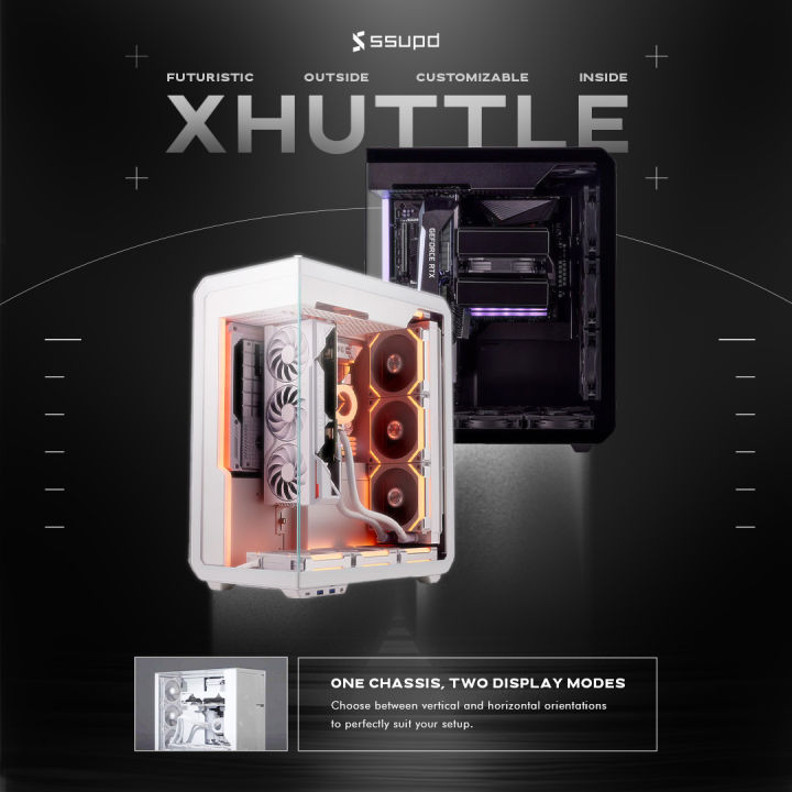 # SSUPD Xhuttle - Dual Chamber ATX Mid Tower T.G PC Case With 3 x 120mm ...
