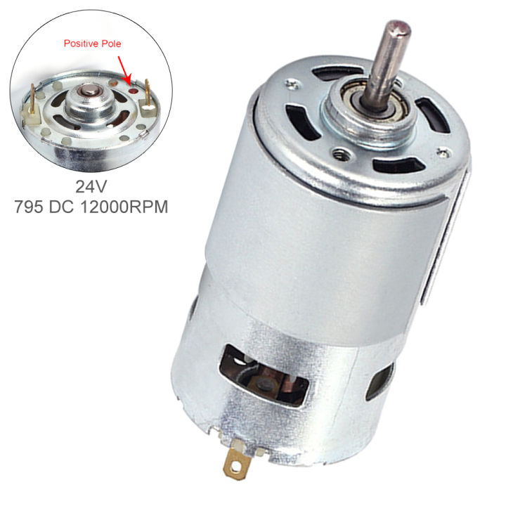 795 DC Motor 12V 24V 12000RPM Large Torque Micro Motor with Double Ball ...