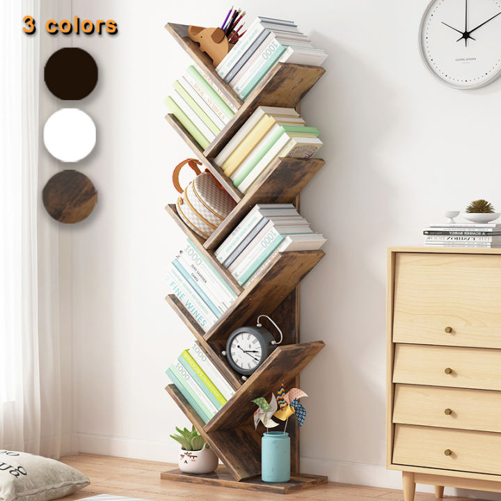Modern Tree-shaped Wood Book Shelf Display Organizer Rack Floor ...