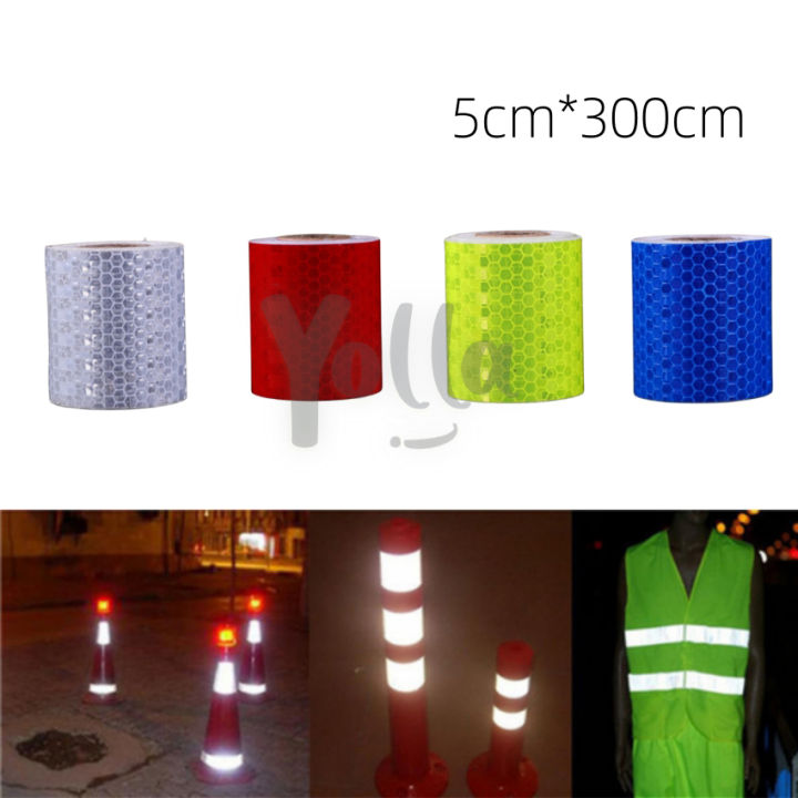 3M/Roll Car Warning Safety Reflective Sticker Reflection Tape 5cm width ...