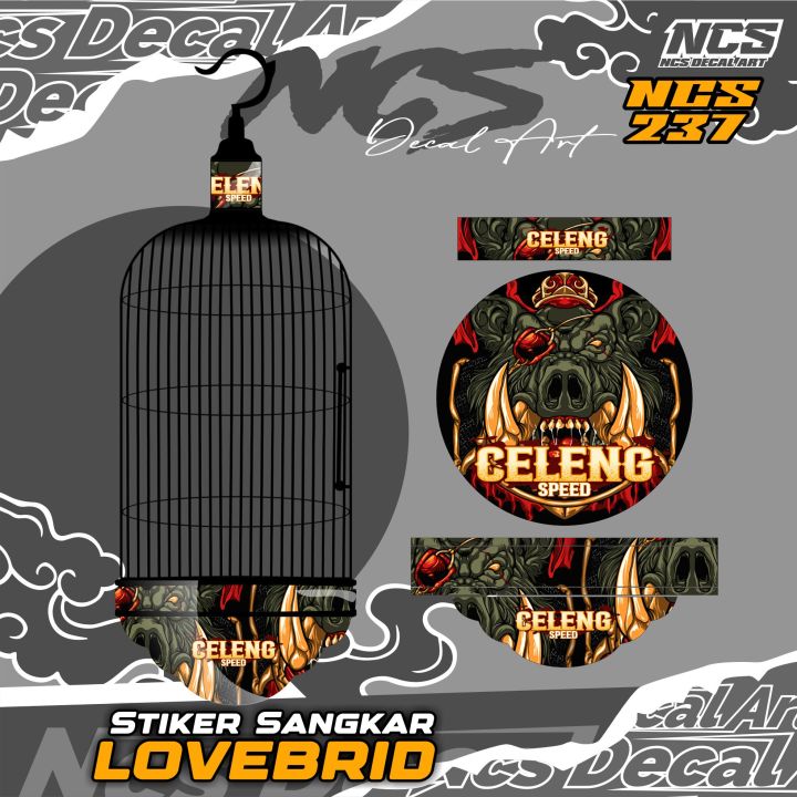 Stiker Sangkar Burung Lovebird Decal Tebok Love Bird Kandang Bulat Bisa ...
