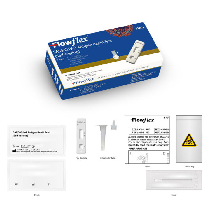 [Exp: May 2027] FlowFlex™ COVID-19 ART Antigen Rapid Test Kit (3 tests ...