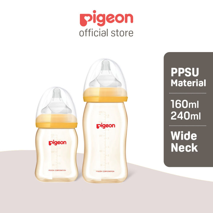 [Combo] Pigeon Wide Neck PPSU Nursing Bottle 160ml / 240ml x 2 | Lazada