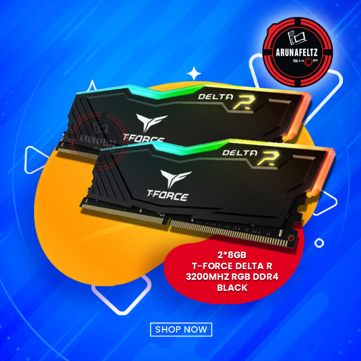 2*8GB T-FORCE DELTA R 3200MHZ RGB DDR4 - BLACK | Lazada PH