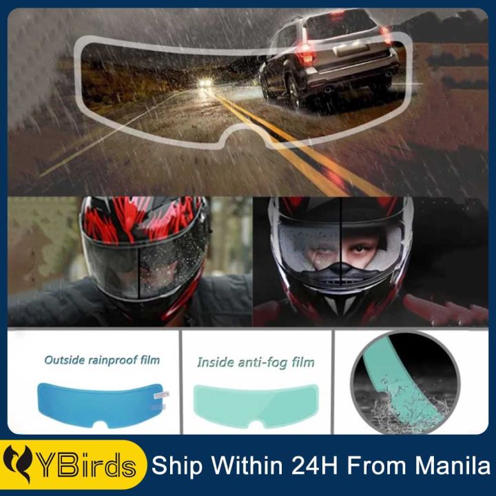 Universal Motorcycle Helmet Lens Rainproof and Anti-Fog Film Clear ...