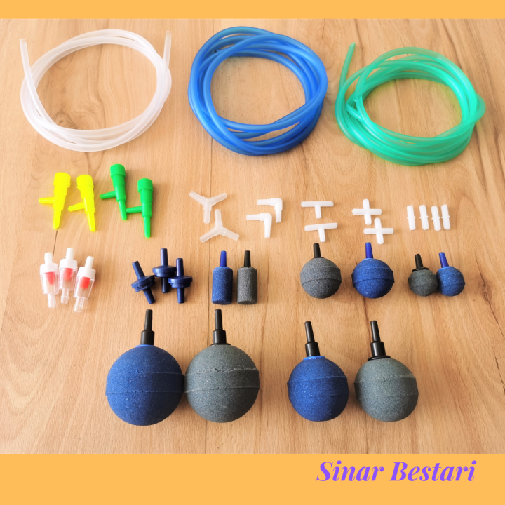 Hose Air Aquarium 4mm Air Stone One Way Valve On Off Joint Fish Ikan ...