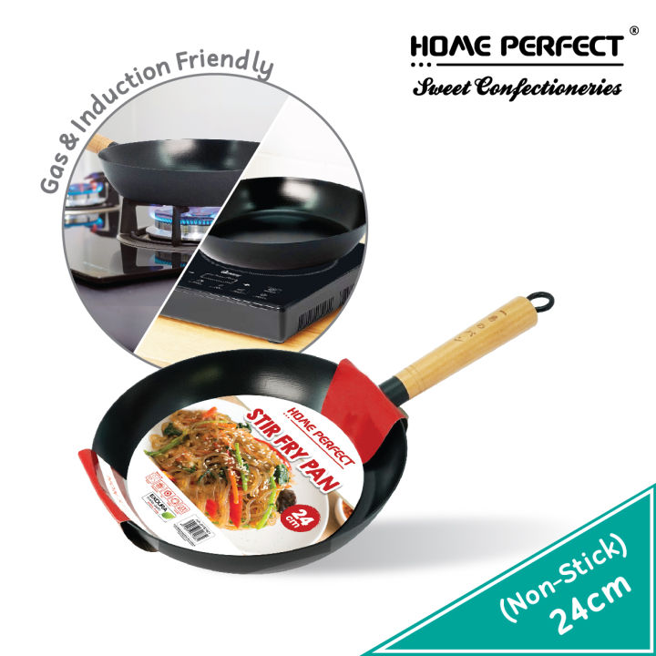 HOME PERFECT 10/12 Inch Non-Stick Induction Extra Deep Fast Heat Stir ...