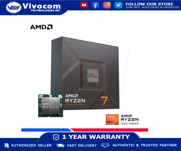 [BRAND NEW] AMD Ryzen 7 7700X 8Cores 16Threads AM5 Zen4 PCIE5.0 APU CPU ...