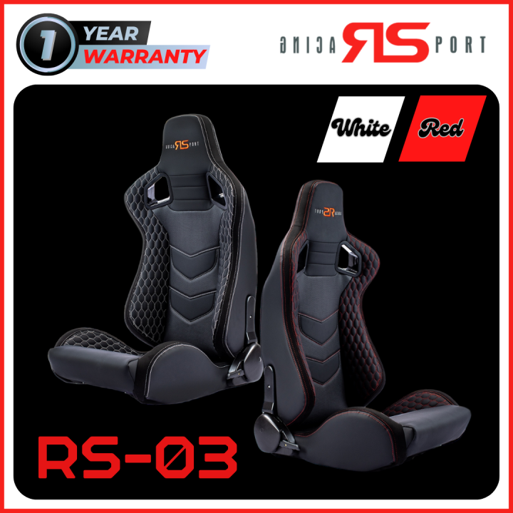 RS Universal Sport Seat (RS-03) Semi Bucket Seat Sport Seat Leather (2 ...