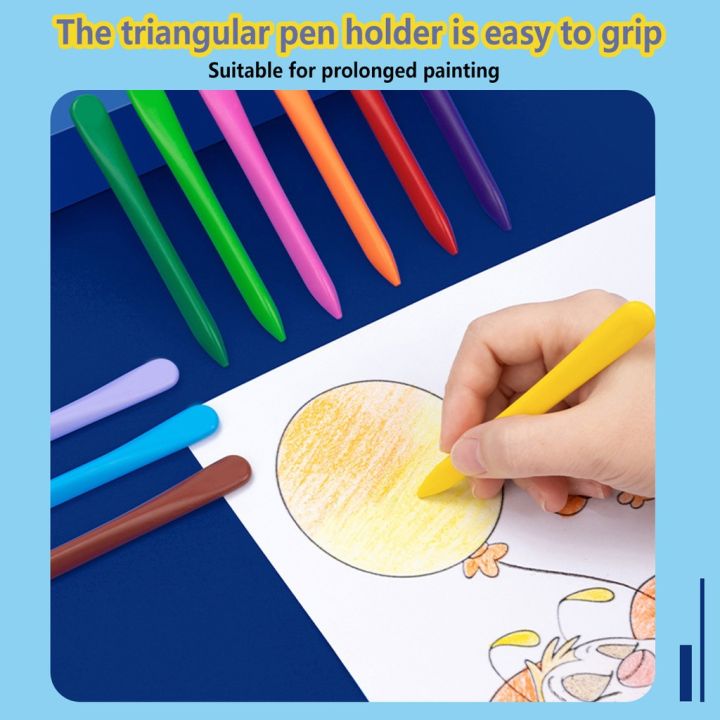 48 Colors Plastic Crayons Non-Toxic Not Dirty Coloring Set Hand Drawing ...