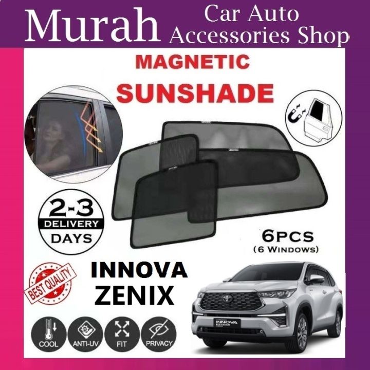 Toyota Innova zenix 2023 Fit Magnetic Sunshade 【6pcs】 | Lazada