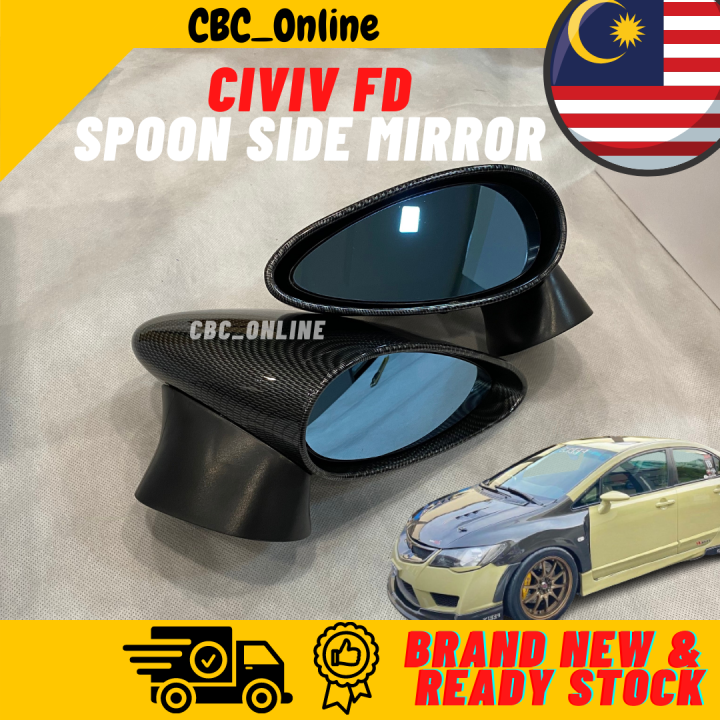 🔥HONDA CIVIC FD 2006-2011 🔥Spoon Side Mirror Blue Mirror Matt Black ...