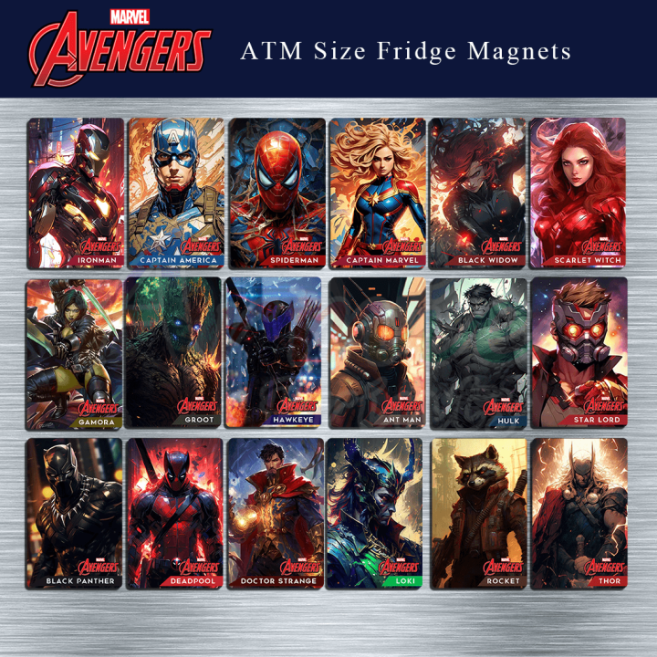 Marvel Avengers Heroes Collection ATM Size Fridge Magnets | Lazada PH