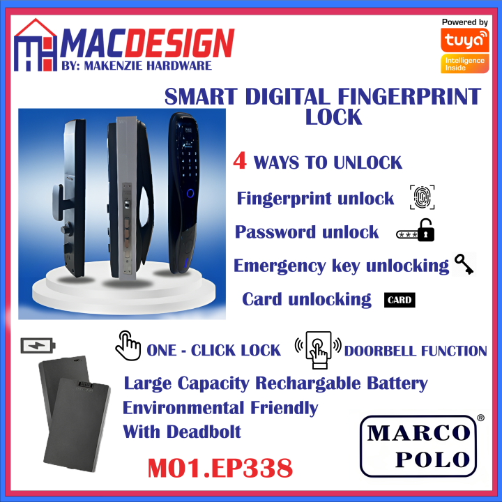 MARCO POLO SMART DIGITAL DOOR LOCK MO1-EP338 | Lazada PH