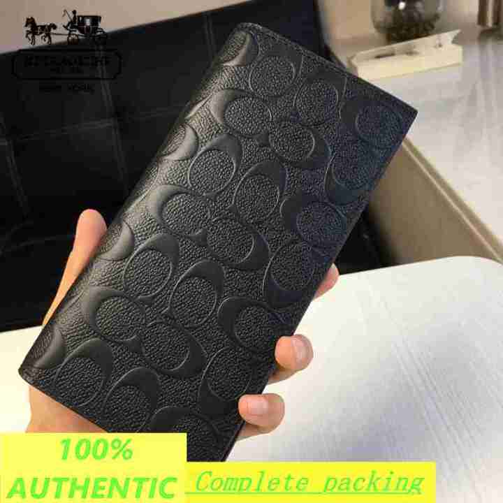 Coach long wallet men fashion folding wallet embossed pattern brand new ...