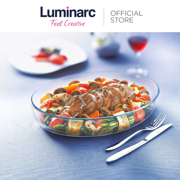 Luminarc Oval 1.5L Glass Serving Dish Microwaveable and Oven Safe ...