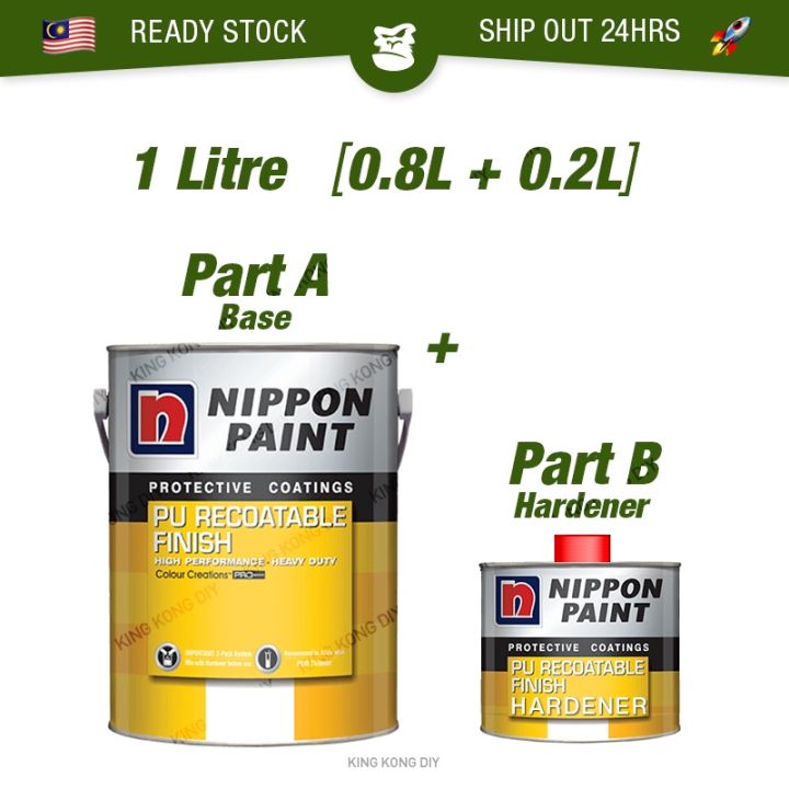 🔥READY STOCK🔥 1L NIPPON PAINT PU Recoatable Finish Gloss / Soft Matt ...