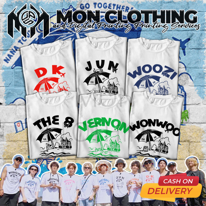 KPOP Seventeen NANA TOUR Inspired T-Shirt , White Cotton Spandex Fabric ...